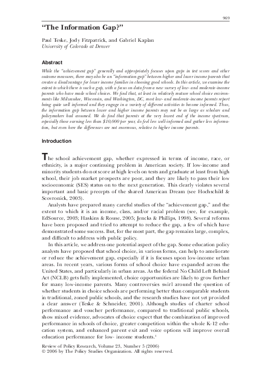 (PDF) The Information Gap?