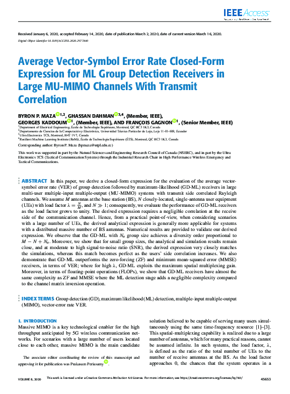 (PDF) Average Vector-Symbol Error Rate Closed-Form Expression for ML ...