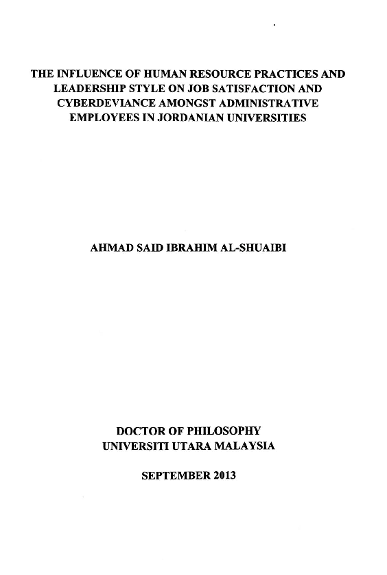 Pdf The Influence Of Human Resource Practices And Leadership Style On Job Satisfaction And