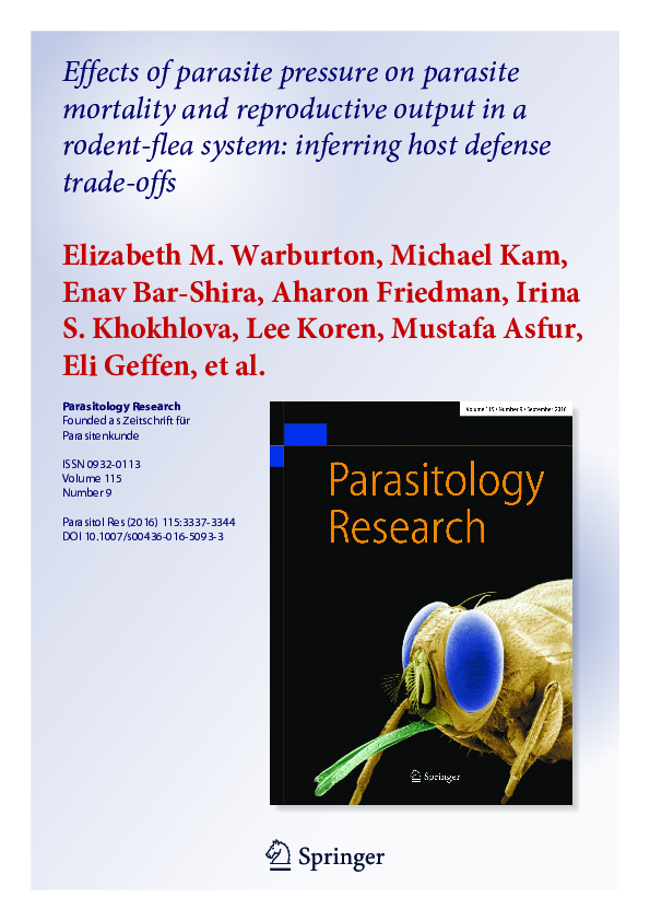 (PDF) Effects of parasite pressure on parasite mortality and ...