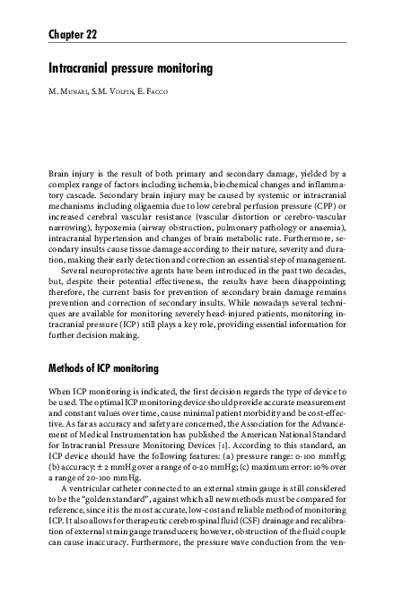 (PDF) Intracranial pressure monitoring