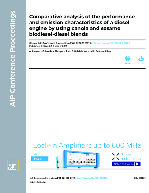 Pdf Comparative Analysis Of The Performance And Emission Characteristics Of A Diesel Engine By