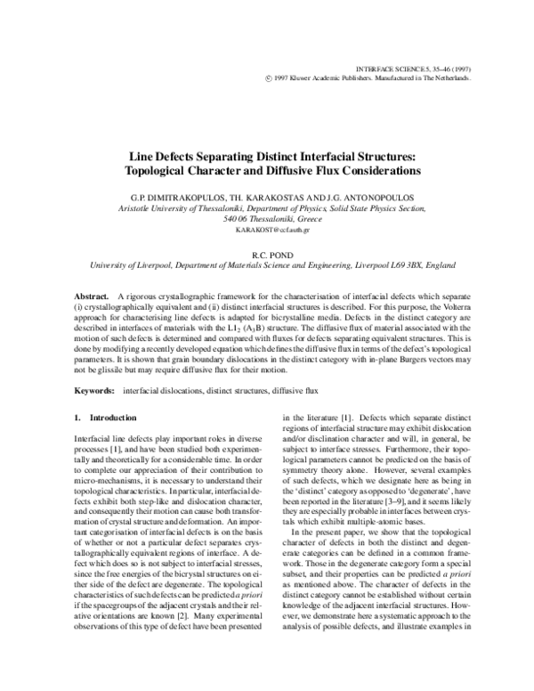 (PDF) Line Defects Separating Distinct Interfacial Structures ...