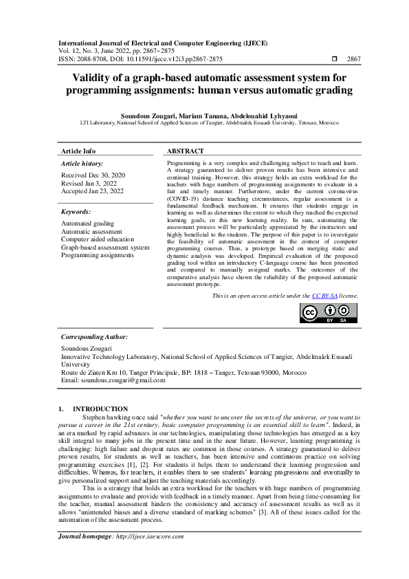 Pdf Validity Of A Graph Based Automatic Assessment System For