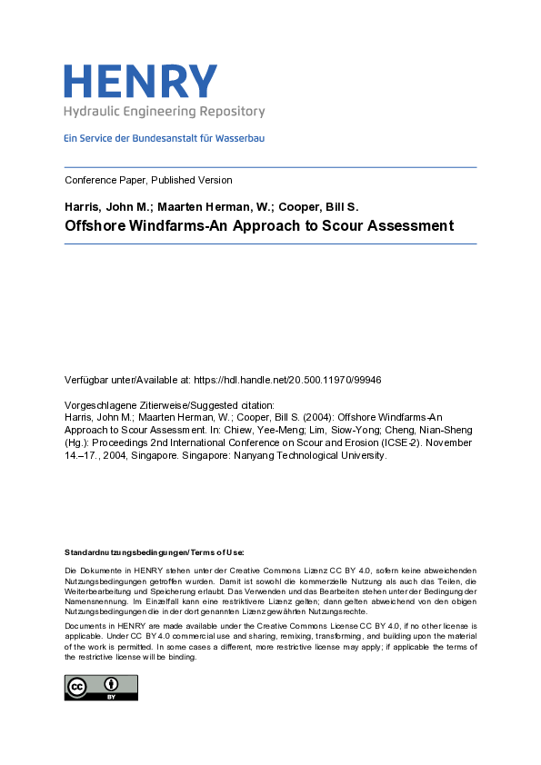 Pdf Offshore Windfarms An Approach To Scour Assessment