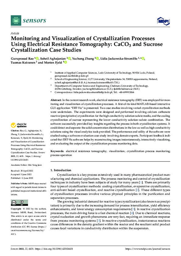 (PDF) Monitoring and Visualization of Crystallization Processes Using ...