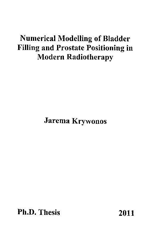 (PDF) Numerical modelling of bladder filling and prostate positioning ...