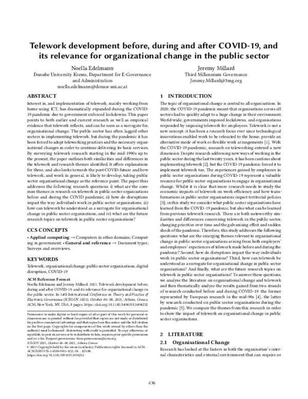 (PDF) Telework development before, during and after COVID-19, and its ...