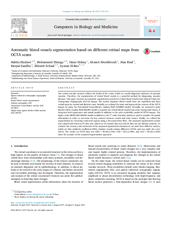 (PDF) Automatic blood vessels segmentation based on different retinal ...