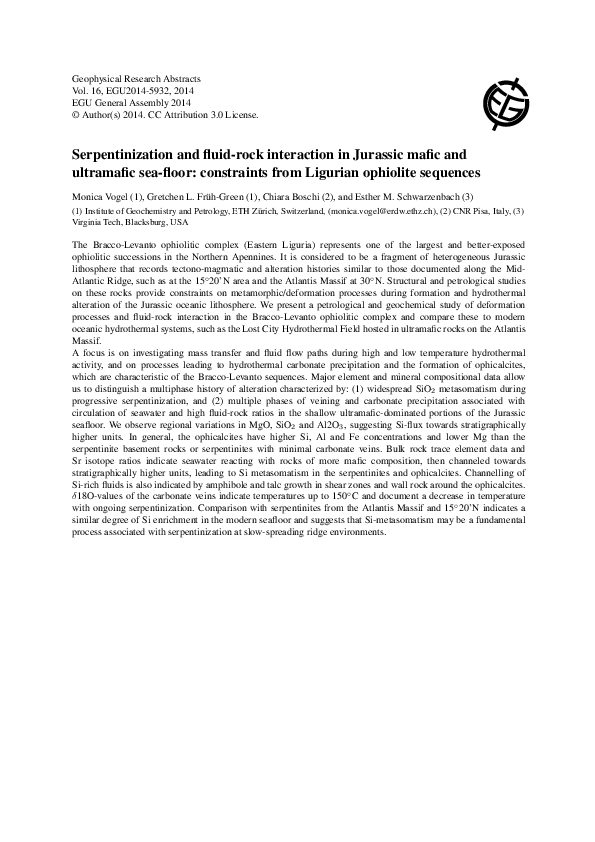 (PDF) Serpentinization and fluid-rock interaction in Jurassic mafic and ultramafic sea-floor ...