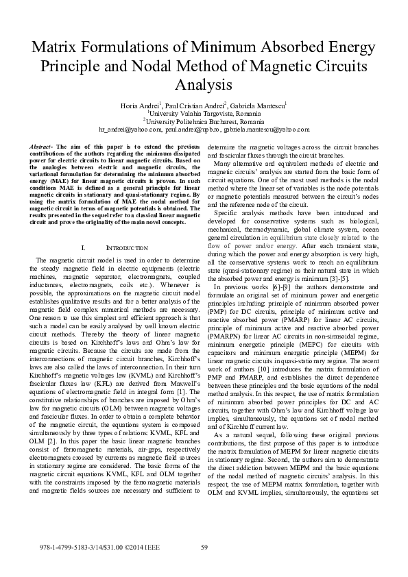 (PDF) Matrix formulations of minimum absorbed energy principle and nodal method of magnetic ...