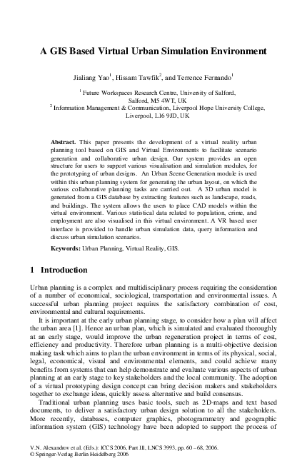 (PDF) A GIS Based Virtual Urban Simulation Environment | Terrence ...
