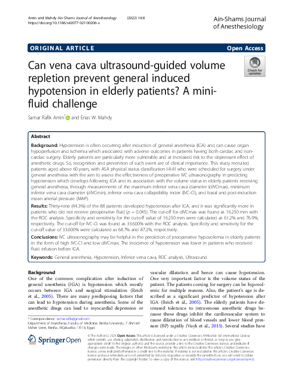 (PDF) Can vena cava ultrasound-guided volume repletion prevent general ...