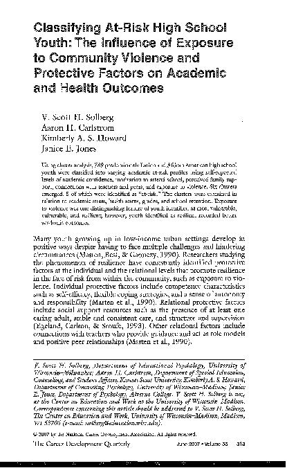 (PDF) Classifying At-Risk High School Youth: The Influence of Exposure ...