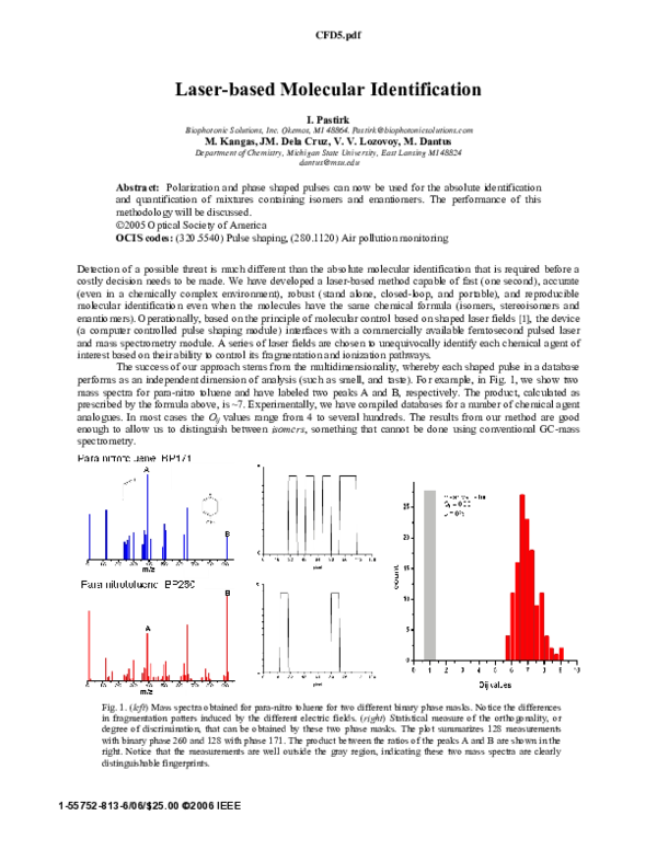 (PDF) Laser-based molecular identification