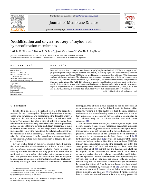 (PDF) Deacidification and solvent recovery of soybean oil by ...