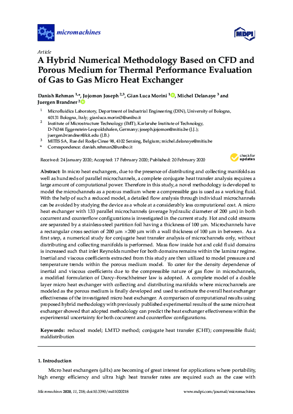 (PDF) A Hybrid Numerical Methodology Based on CFD and Porous Medium for Thermal Performance ...