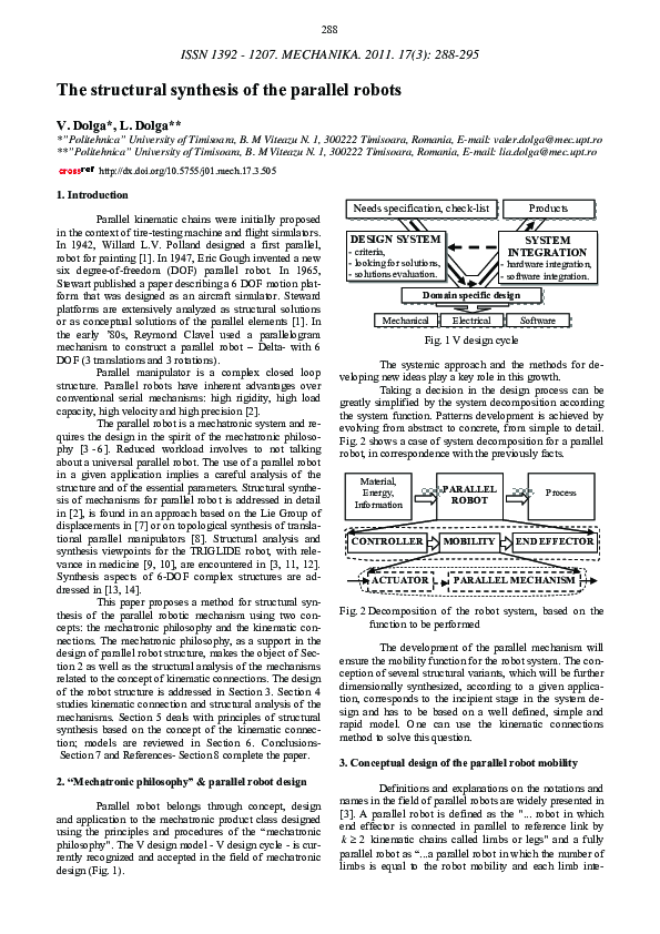 (PDF) The Structural Synthesis of the Parallel Robots