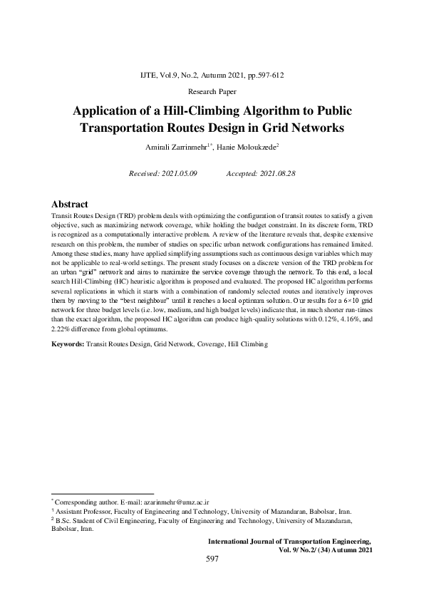 (PDF) Application of the hill climbing algorithm to public ...