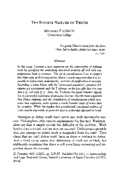(PDF) The Elusive Nature of Truth