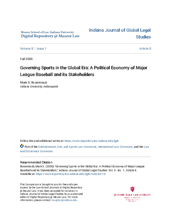 (PDF) Governing sports in the global era: A political economy of Major ...