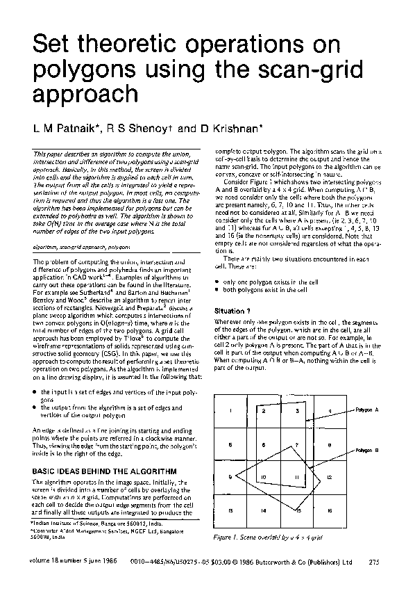 Pdf Set Theoretic Operations On Polygons Using The Scan Grid Approach