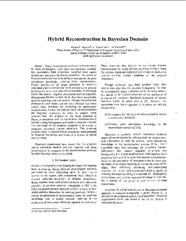 (PDF) Hybrid reconstruction in bayesian domain