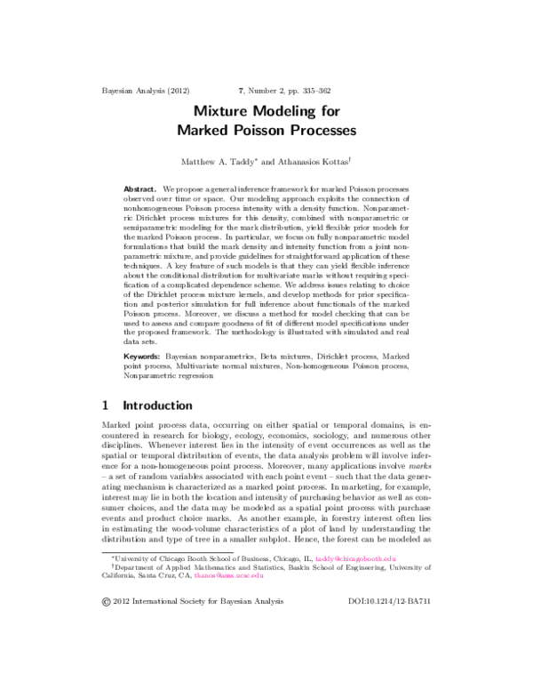 Pdf Mixture Modeling For Marked Poisson Processes Atem Atem