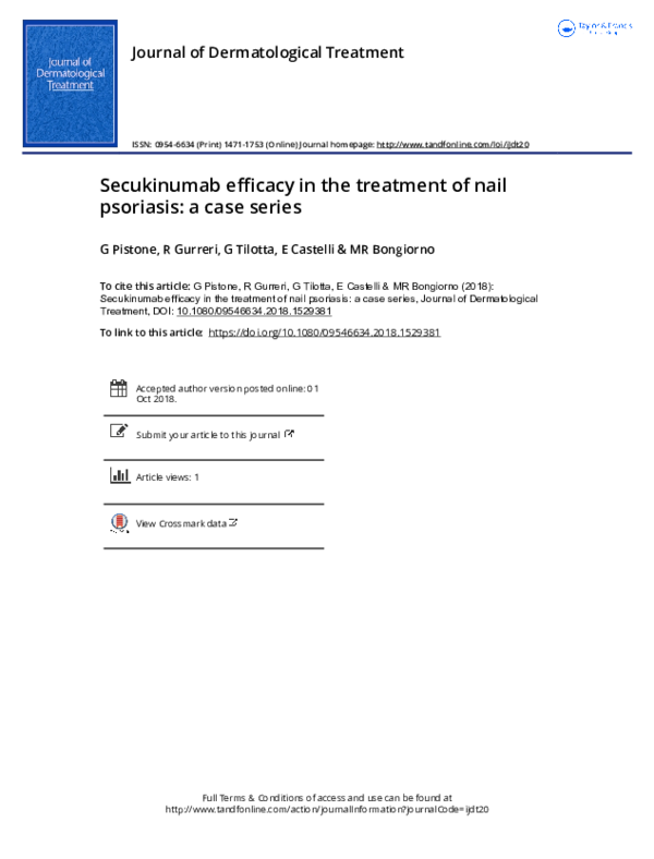 (PDF) Secukinumab efficacy in the treatment of nail psoriasis: a case ...
