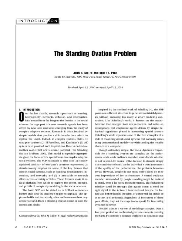 (PDF) The standing ovation problem