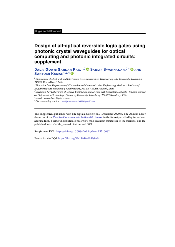 (PDF) Supplementary document for Design of all-optical reversible logic ...