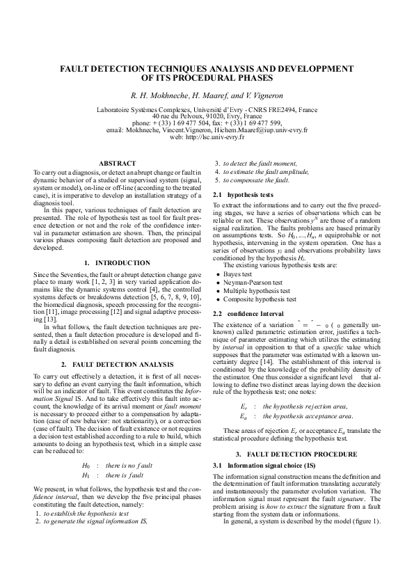 Pdf Analyzing Fault Detection Techniques And Their Processes