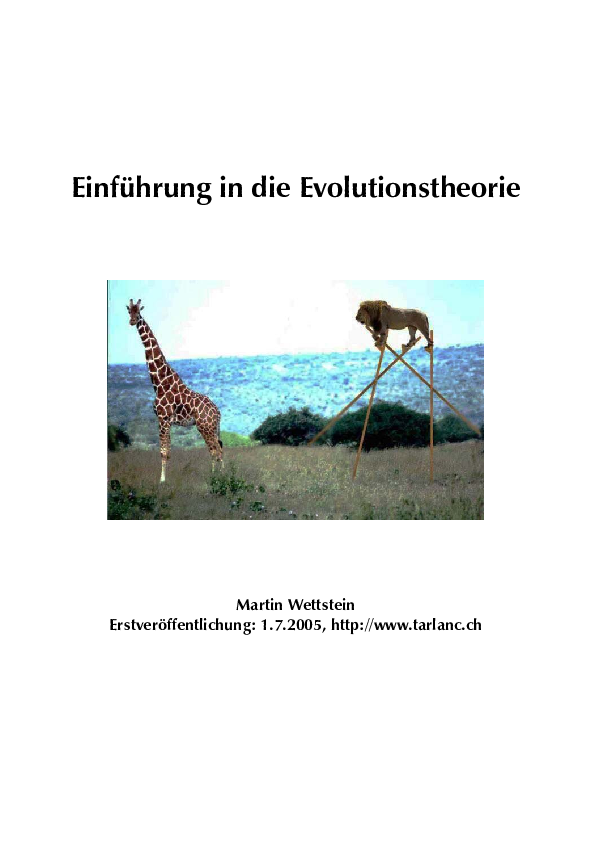 (PDF) Einführung in die Evolutionstheorie