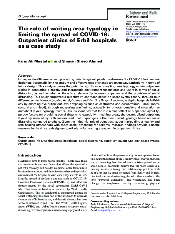 (PDF) The role of waiting area typology in limiting the spread of COVID ...