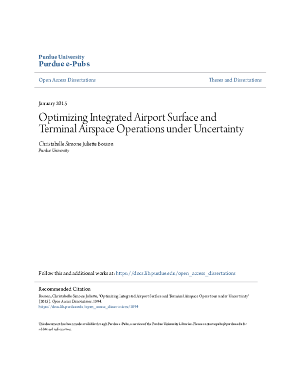 (PDF) Optimizing integrated airport surface and terminal airspace ...