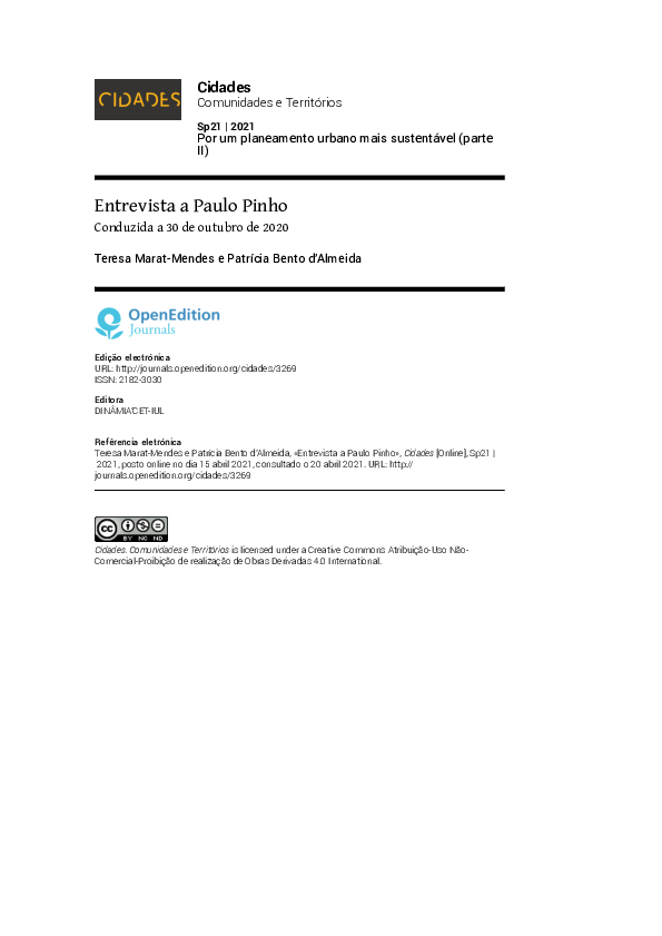 (PDF) Entrevista a Paulo Pinho