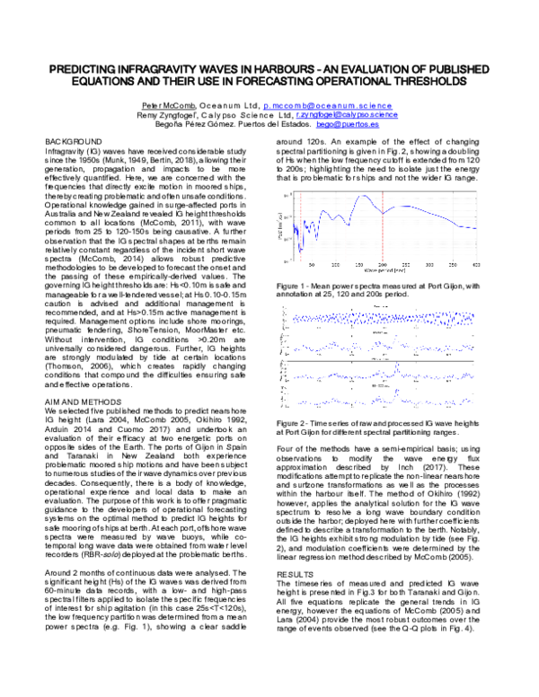 (PDF) Predicting Infragravity Waves in Harbours - an Evaluation of Published Equations and Their ...