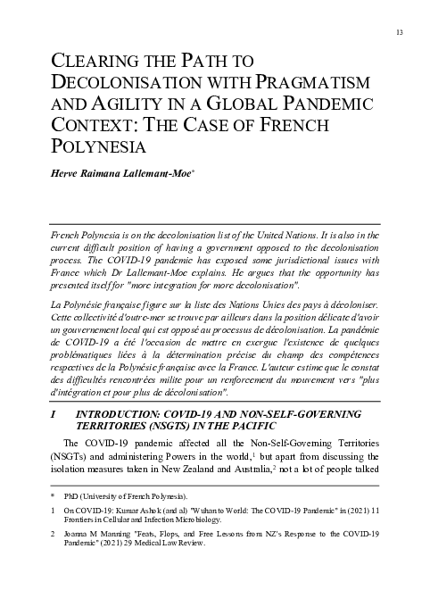 (PDF) Clearing the Path to Decolonisation with Pragmatism and Agility ...