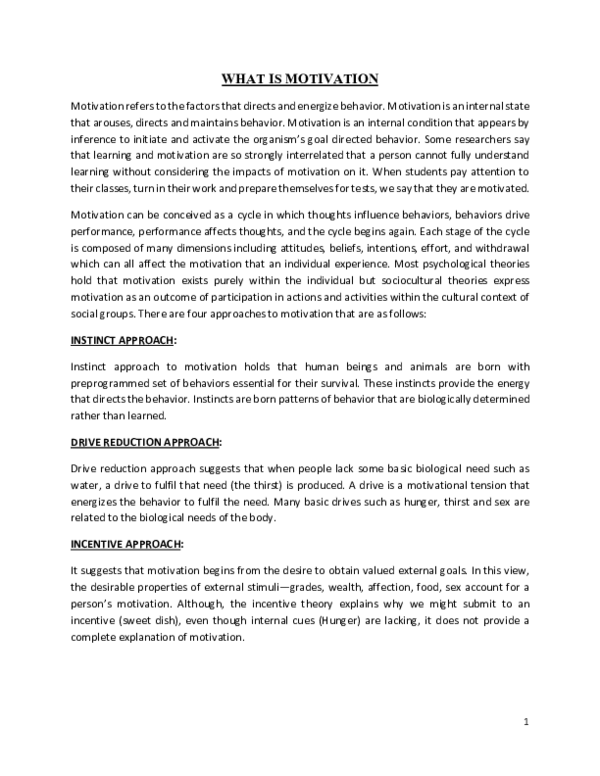 (PDF) WHAT IS MOTIVATION