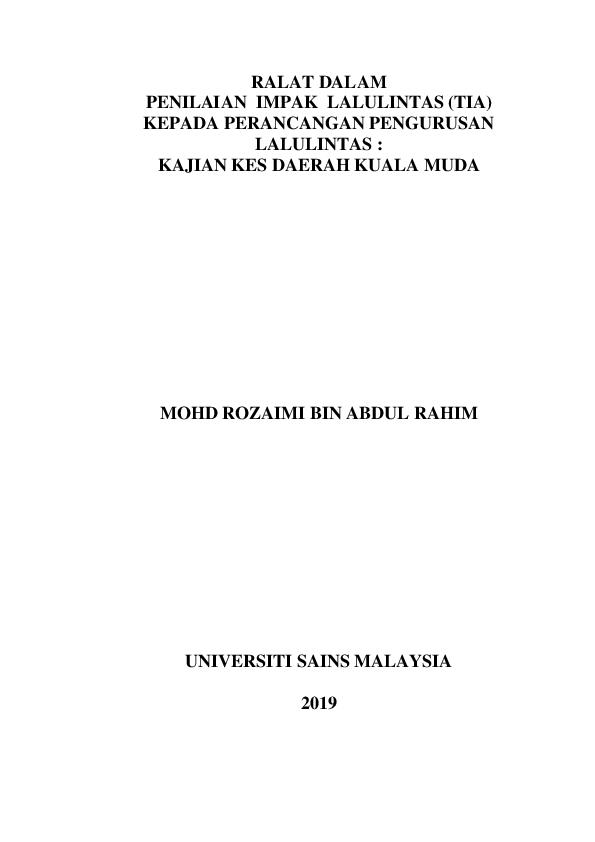 (PDF) Ralat Dalam Penilaian Impak Lalulintas (Tia) Kepada Perancangan ...