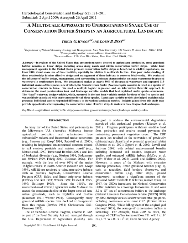 (PDF) Conservation Buffer Strips