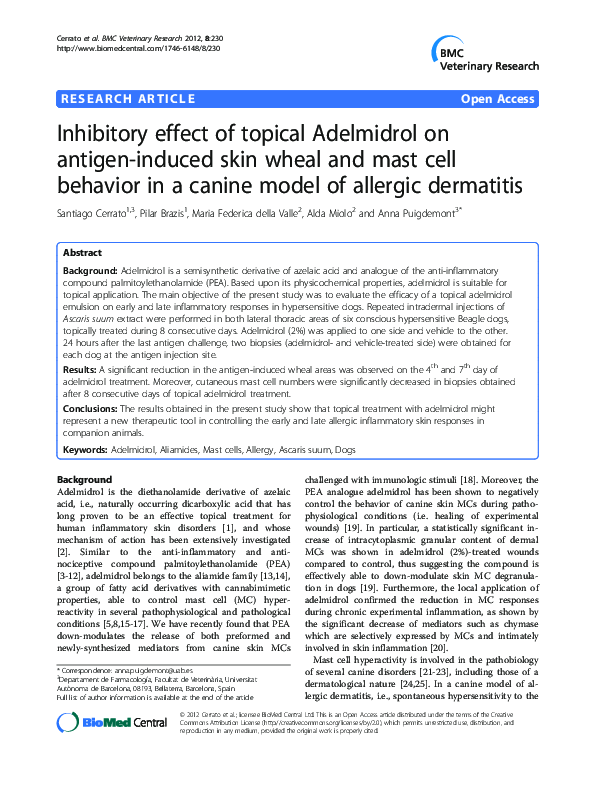 (PDF) Inhibitory effect of topical Adelmidrol on antigen-induced skin ...