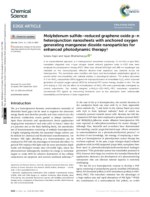 (PDF) Molybdenum sulfide–reduced graphene oxide p–n heterojunction ...