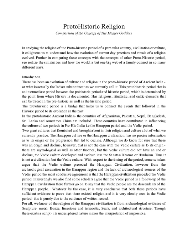 (DOC) Proto Historic Religion