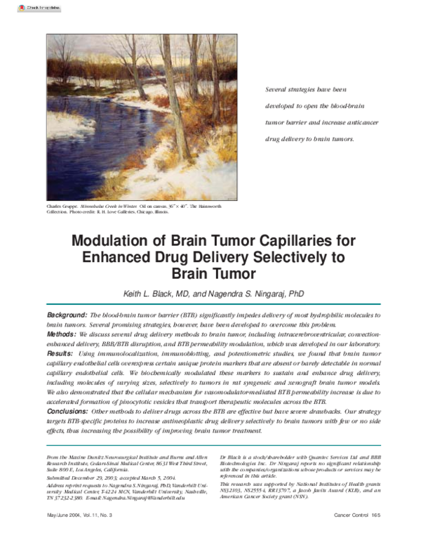 (PDF) Modulation of Brain Tumor Capillaries for Enhanced Drug Delivery ...
