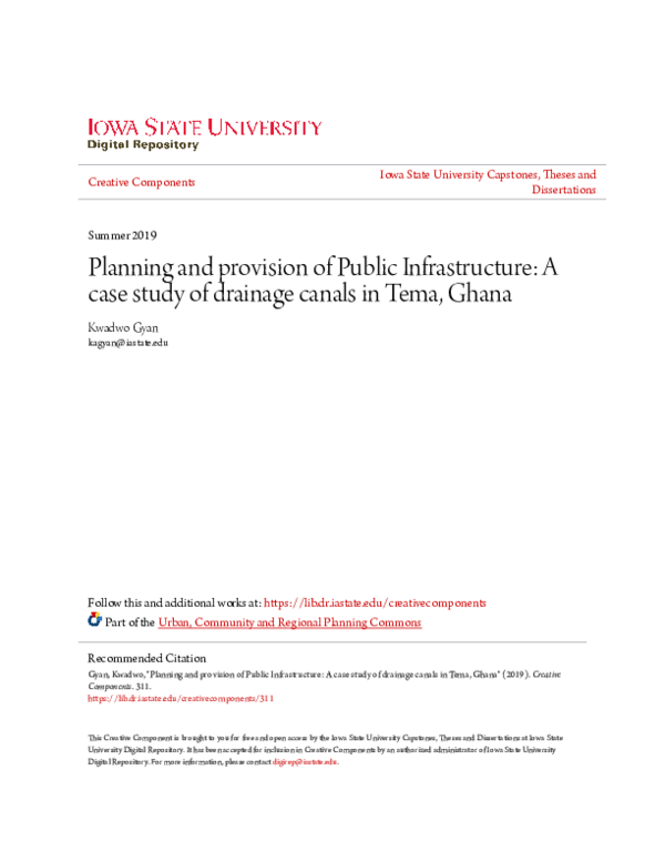 (PDF) Planning and provision of Public Infrastructure: A case study of ...