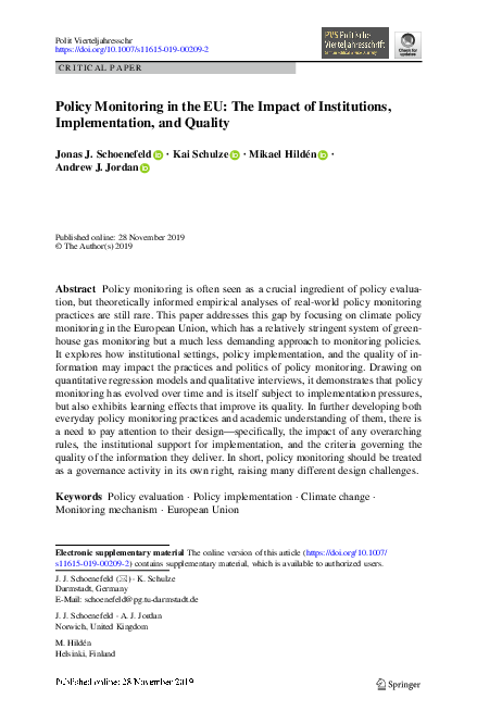(PDF) Policy Monitoring in the EU: The Impact of Institutions ...