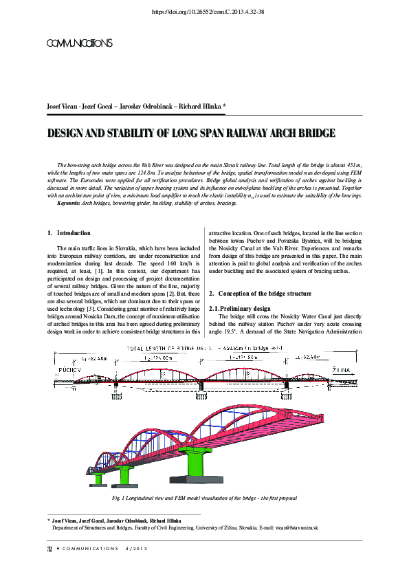 (PDF) Design and Stability of Long Span Railway Arch Bridge
