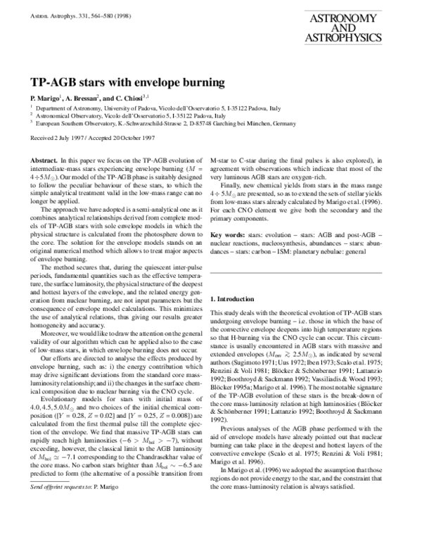 (PDF) TP-AGB stars with envelope burning
