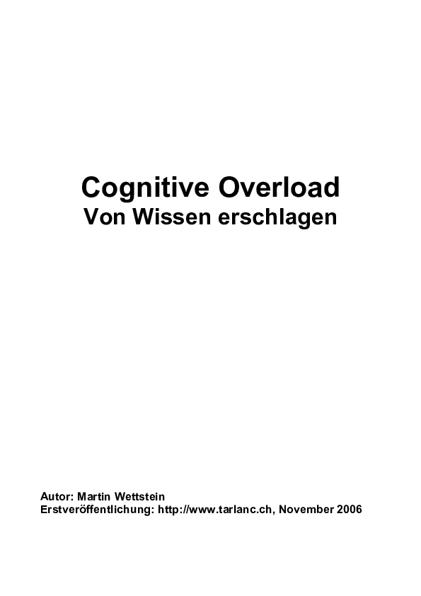 (PDF) Cognitive Overload